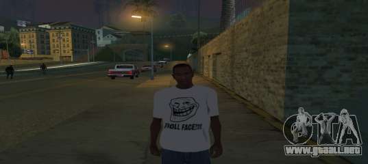 la camiseta es una cara de Troll para GTA San Andreas